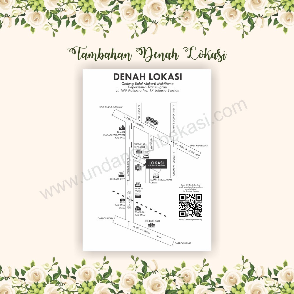 Jual Tambahan Denah Lokasi Undangan Pernikahan Khitanan Tasyakuran ...
