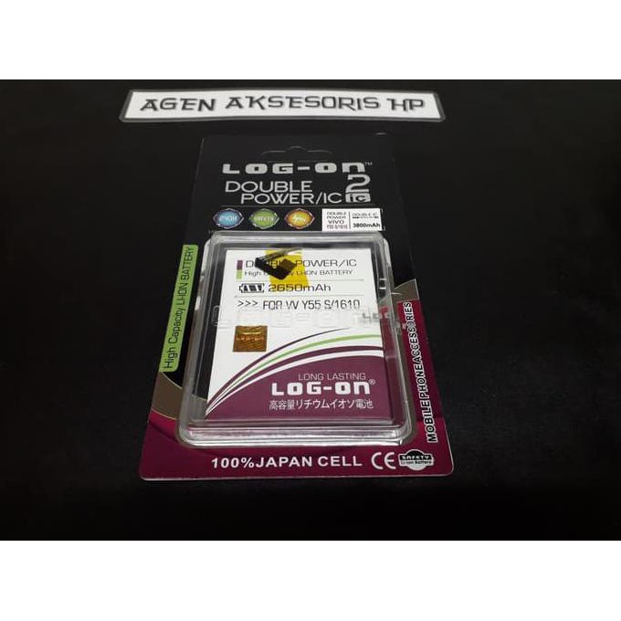 Jual Baterai Vivo Y55 Y55S Y55L 1610 Batre Log-On Double Power Ic 2650Mah Agshp905 Diminati ...