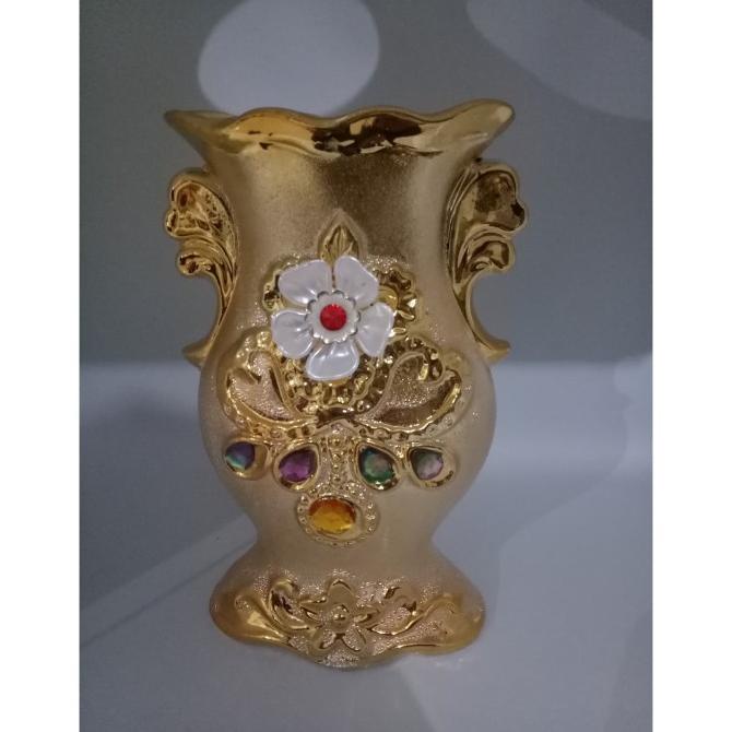 Jual Vas Bunga Keramik Arab Gold 20x12x5 CM | Shopee Indonesia