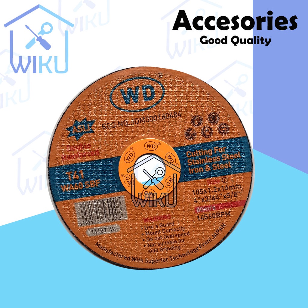 Jual WD Cutting Disc 4" / Mata Batu Potong Gerinda 4" untuk memotong ...