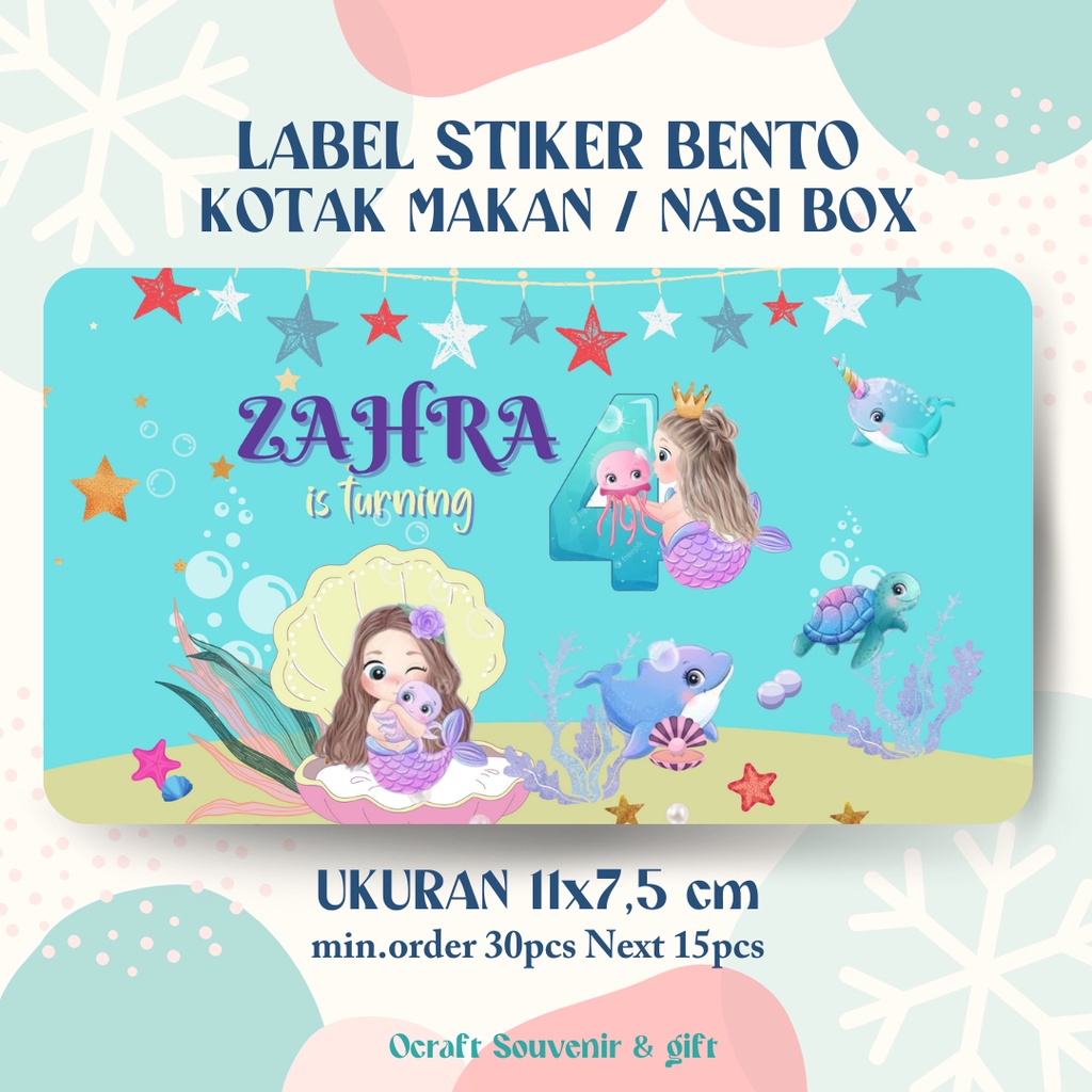 Jual LABEL STIKER BENTO/KOTAK MAKAN/ NASI BOX / NASI DUS ULTAH/ ULANG ...