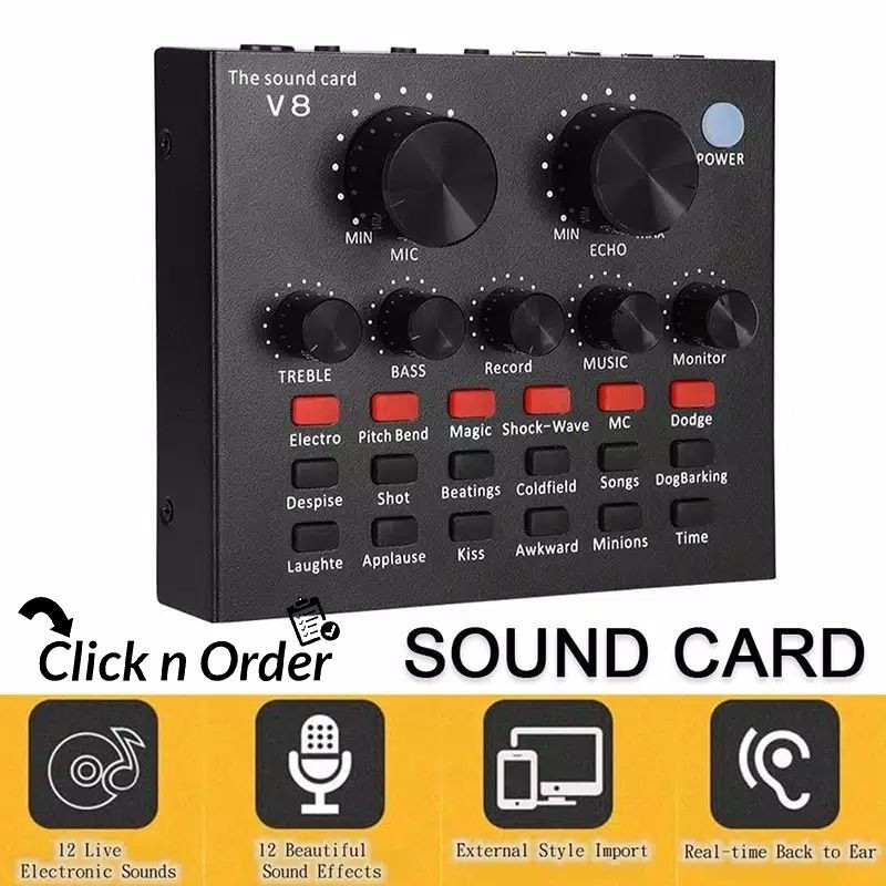 Jual V8 Sound Card Mixer Soundcard V8 Audio Sound Card External ...