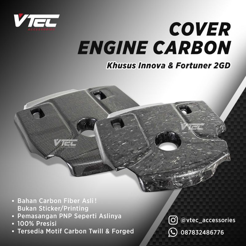 Jual Cover Engine Carbon Innova Reborn Fortuner Vrz 2GD 1GD | Shopee ...