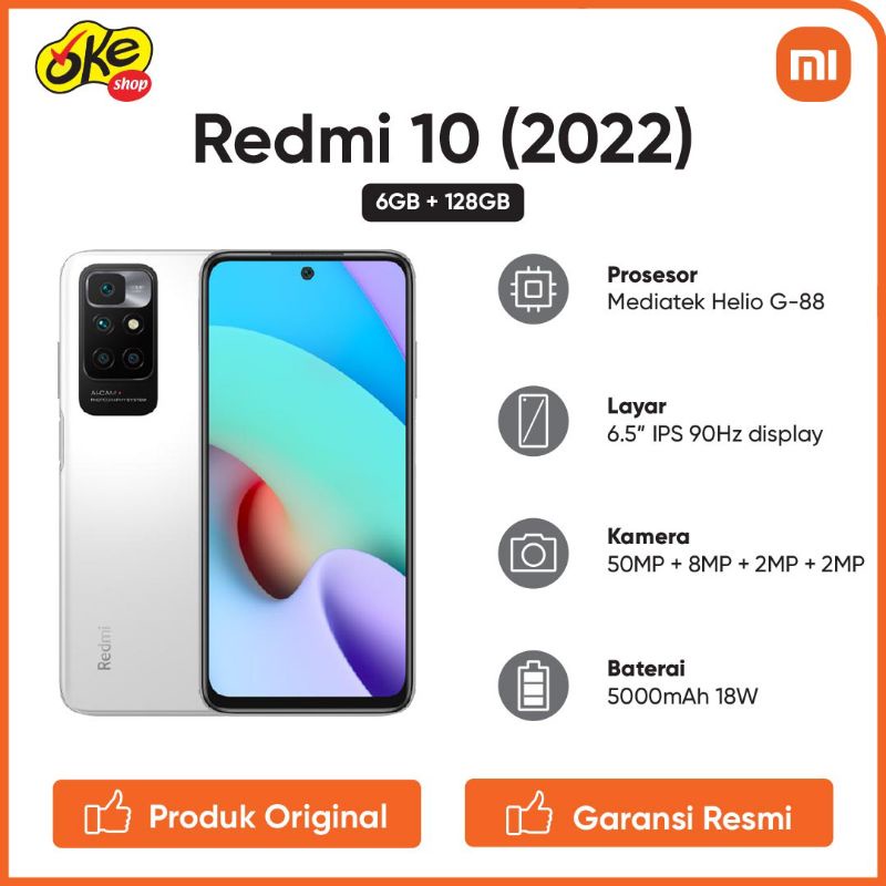 Jual Xiaomi Redmi 10 (2022) 6/128GB Smartphone - Garansi Resmi Xiaomi Indonesia | Shopee Indonesia