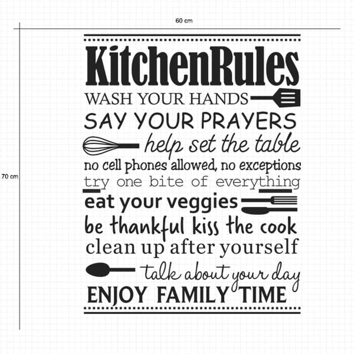 Jual Stiker Kitchen Rules Dinding Kaca Wall Sticker Dapur Rumah Makan ...