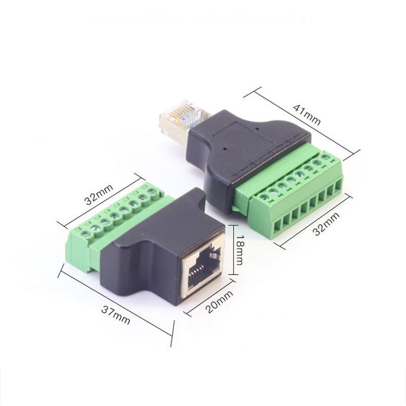 Jual High Quality RJ45 Male Female Plug To 8 Pin Plugable Screw ...
