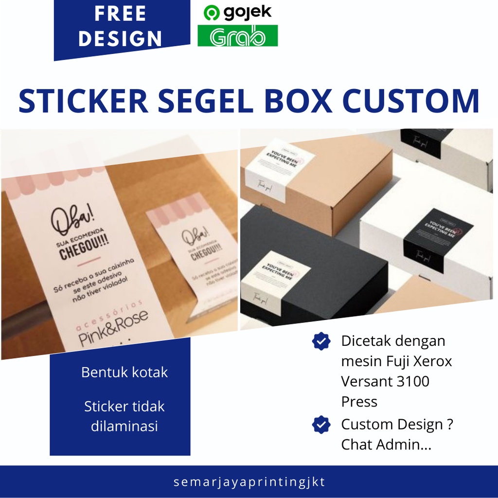 Jual Cetak Stiker Segel Kotak Box Custom Sticker Kotak Segel Makanan ...
