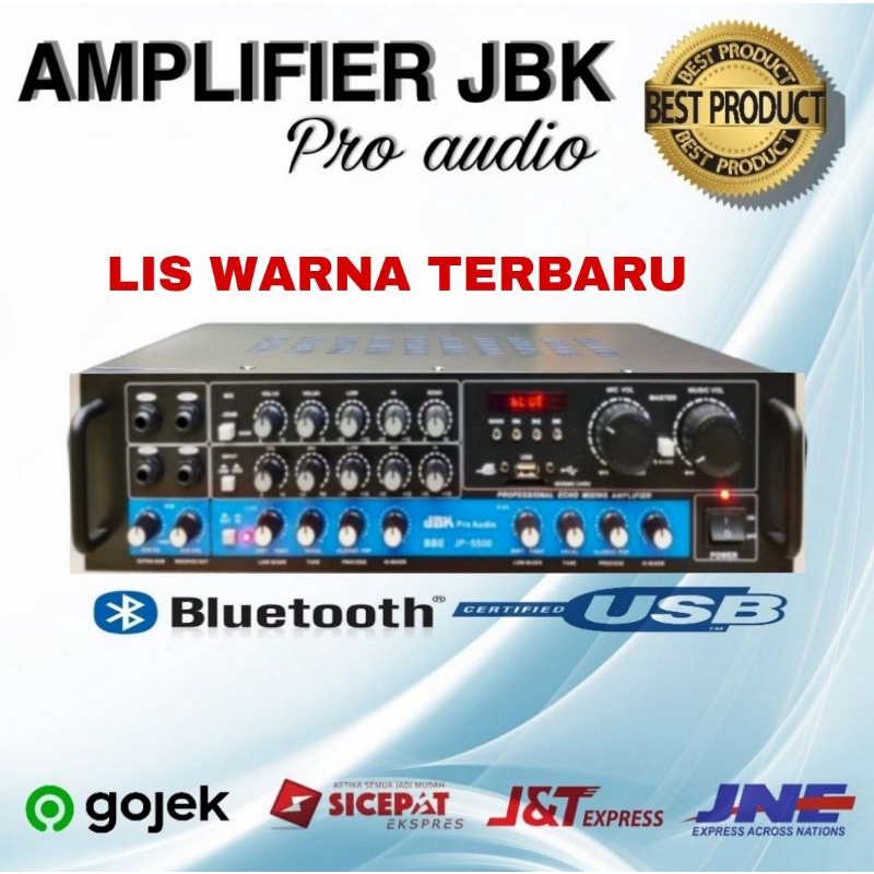 Jual AMPLIFIER JBK PRO AUDIO USB Jp5500 BLUETOOTH /DIGITAL AMPLIFIER KARAOKE | Shopee Indonesia