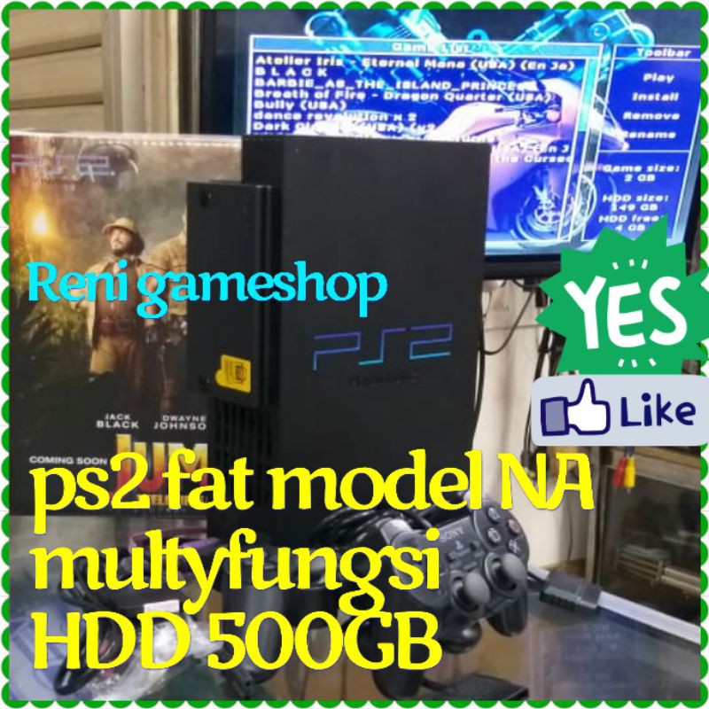 Jual PLAYSTATION 2 PS2 FAT MODEL NA HDD INTERNAL 500GB fullgame ...