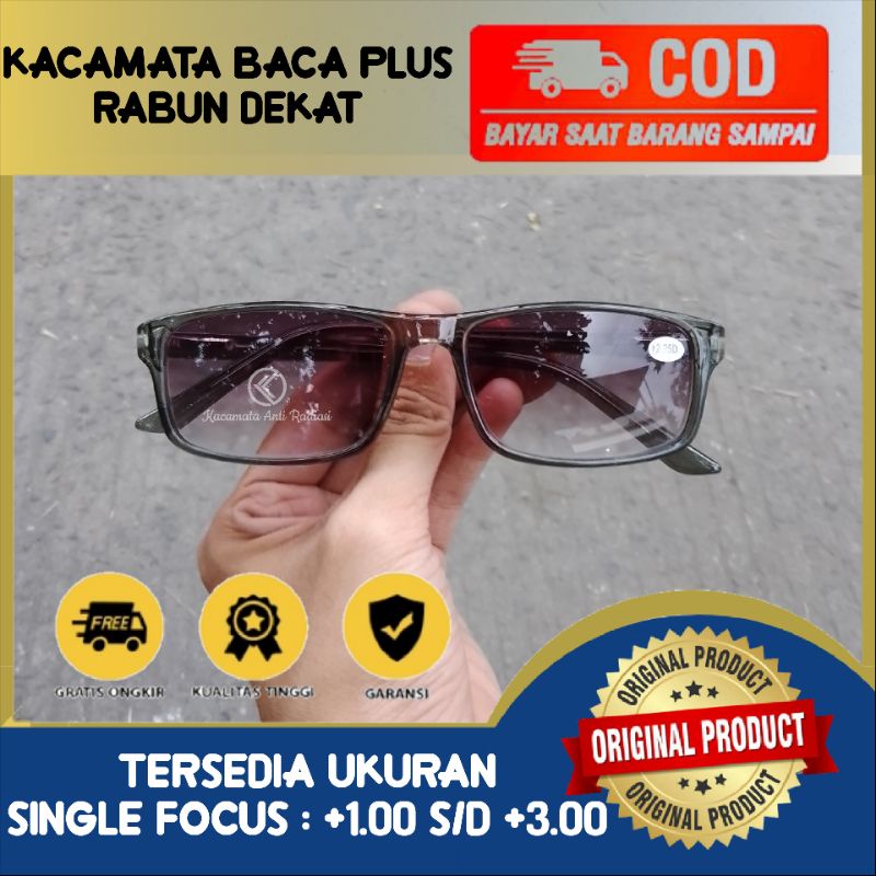 Jual Kacamata baca plus rabun dekat lensa gradasi Hitam dan coklat ...