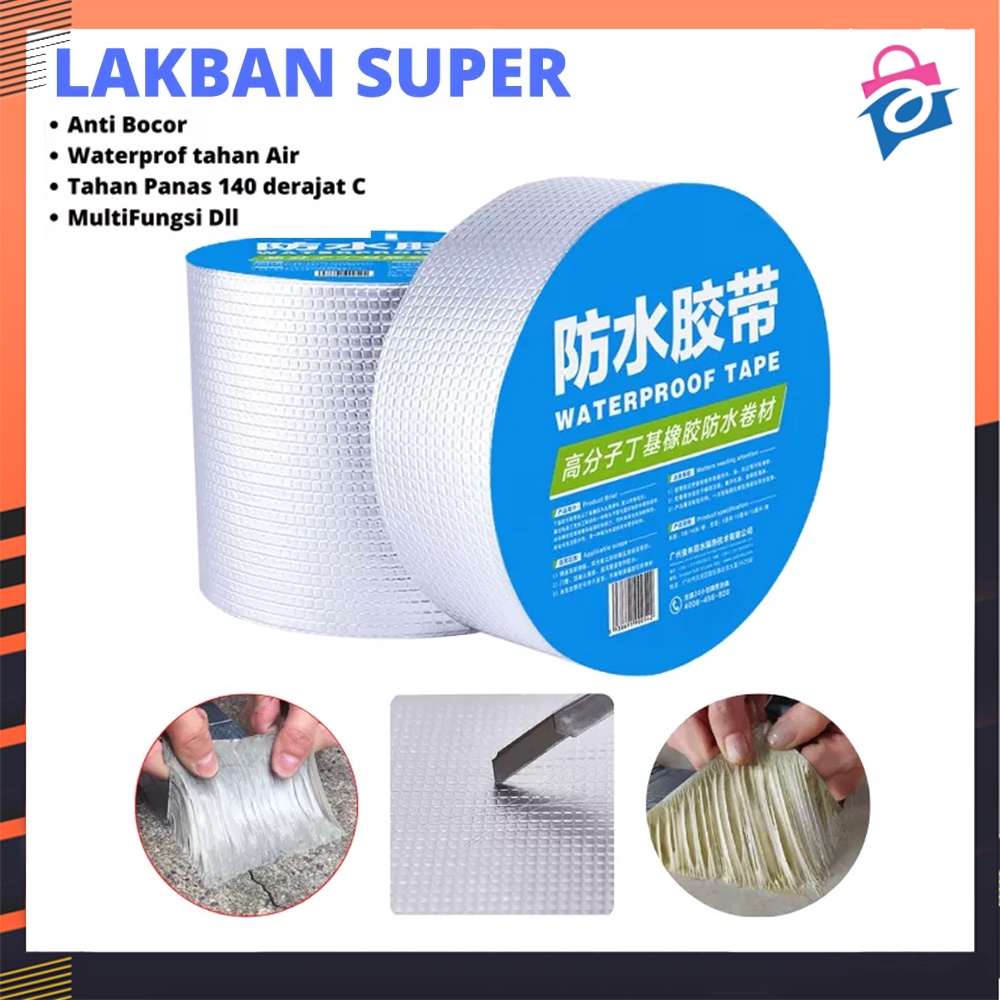 Jual AKACC LAKBAN ANTI BOCOR LEM ANTI AIR ALUMUNIUM FOIL WATERPROOF TAPE 5CM 3M 5M | Shopee ...