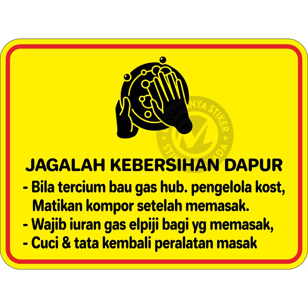 Jual STIKER VINYL JAGA KEBERSIHAN DAPUR KOS | Shopee Indonesia