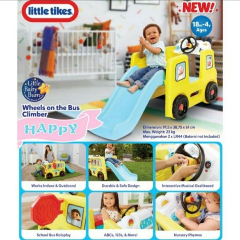 Jual Little Tikes Play House Bum Wheels On The Bus Slide Climber ...