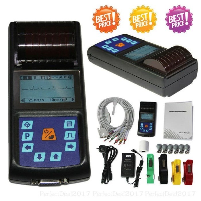 Jual New Digital 1 Channel 12 leads ECG EKG machine Handheld ...