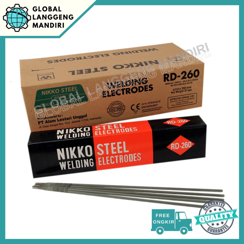 Jual Kawat Las Nikko RD260 2.6 mm / 3.2mm / 4.0mm (5KG)/ RD 260 STEEL | Shopee Indonesia