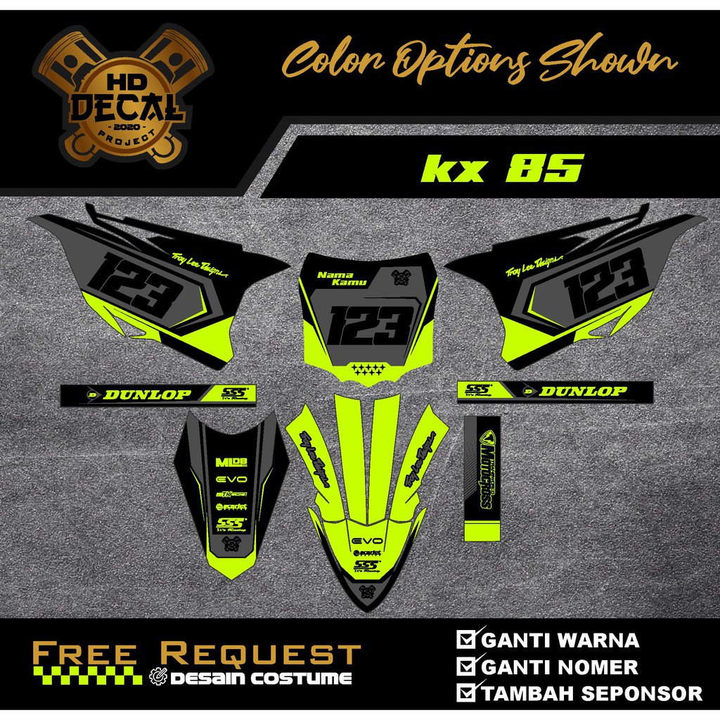 Jual Decal Stiker Bebek Standar KX 85 Desain Costume | Shopee Indonesia
