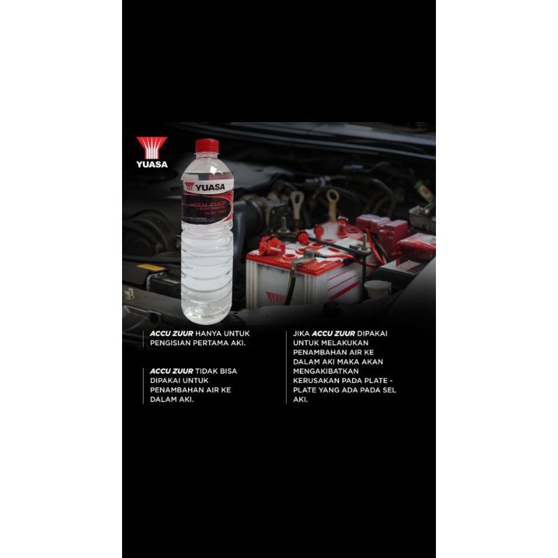 Jual Air accu zuur yuasa 1 liter merah asli ORIGINAL | Shopee Indonesia