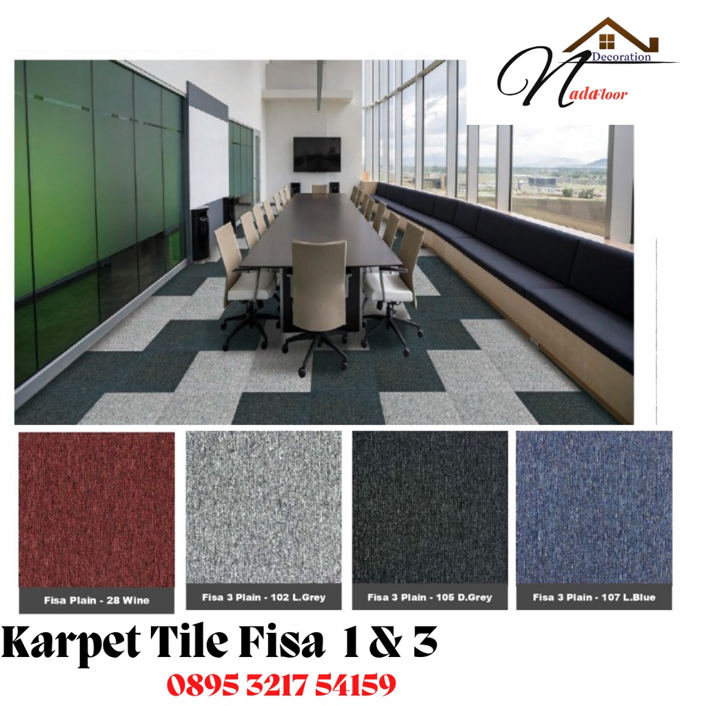 Jual Karpet Tile Kantor Fisa Warna Plain Tebal 5 mm | Shopee Indonesia