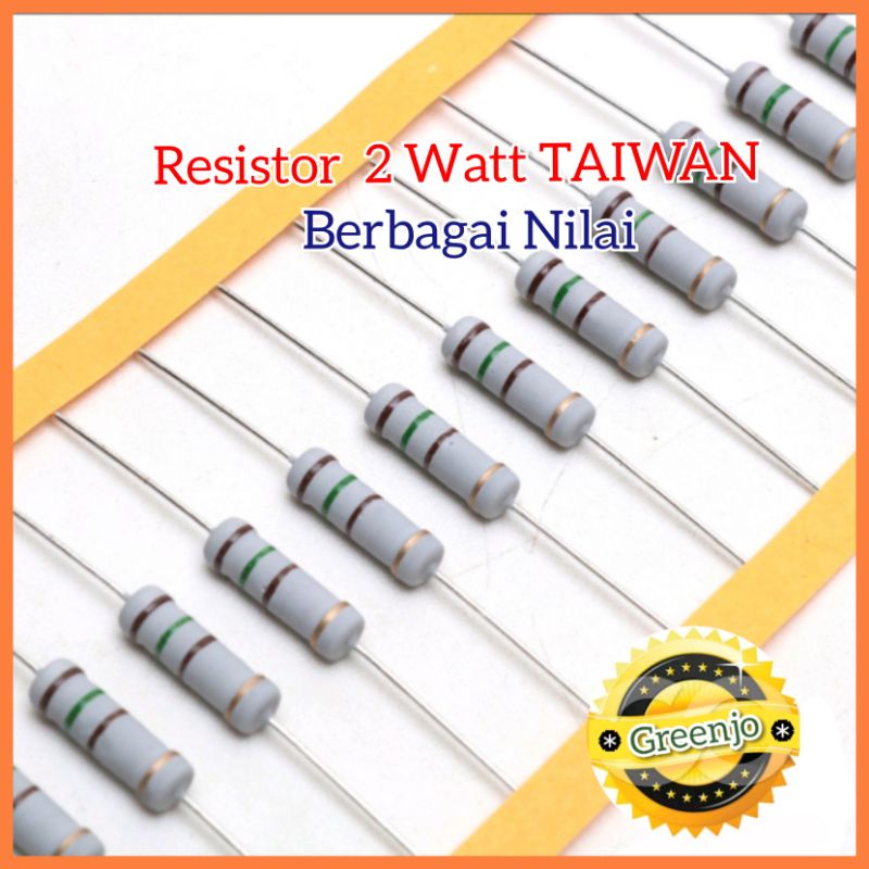 Jual Resistor TAIWAN 2W 0.22R 10R 56R 220R 330R 390R 1M DLL Original Metal Oxide Tahan Panas 5 ...