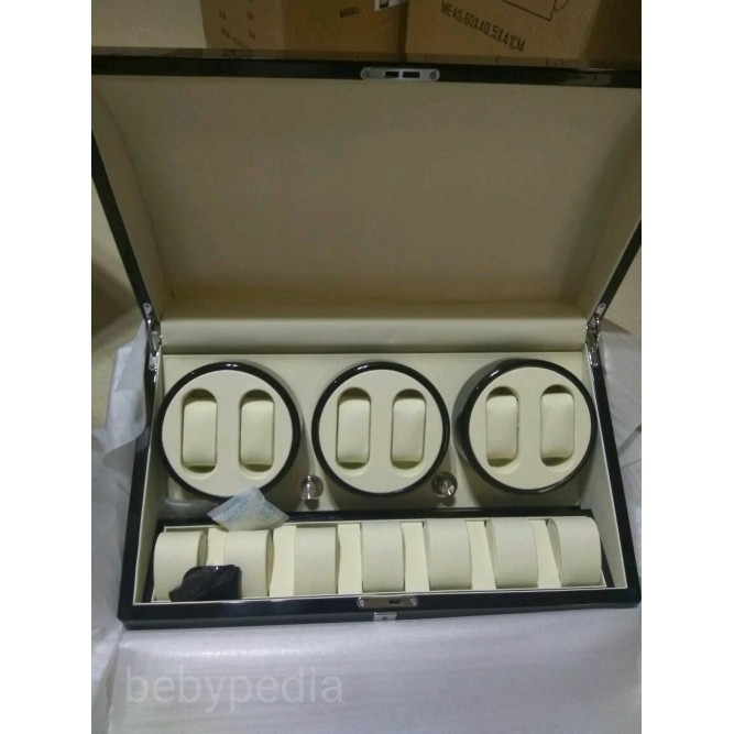 Jual Promo Tempat Jam Tangan Mewah Exclusive 3 Mesin Winder 7 Slot Rak ...