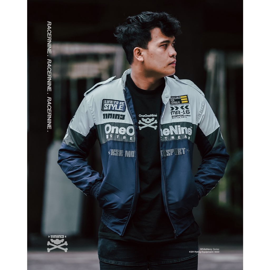 Jual KSR ONEONENINE - JACKET TOURING RACERNINE WHITE NAVY SERIES ...