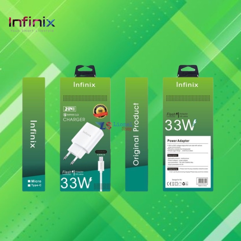 Jual Charger Infinix Quick Charge 3.0 Fast Charging Micro USB | Shopee ...