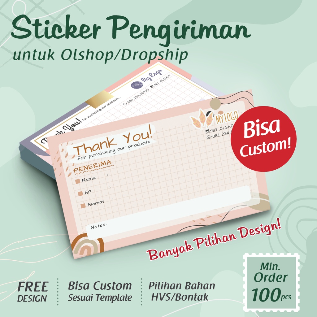 Jual [CUSTOM] Stiker Pengiriman/ Label Alamat Kirim / Stiker Kirim ...