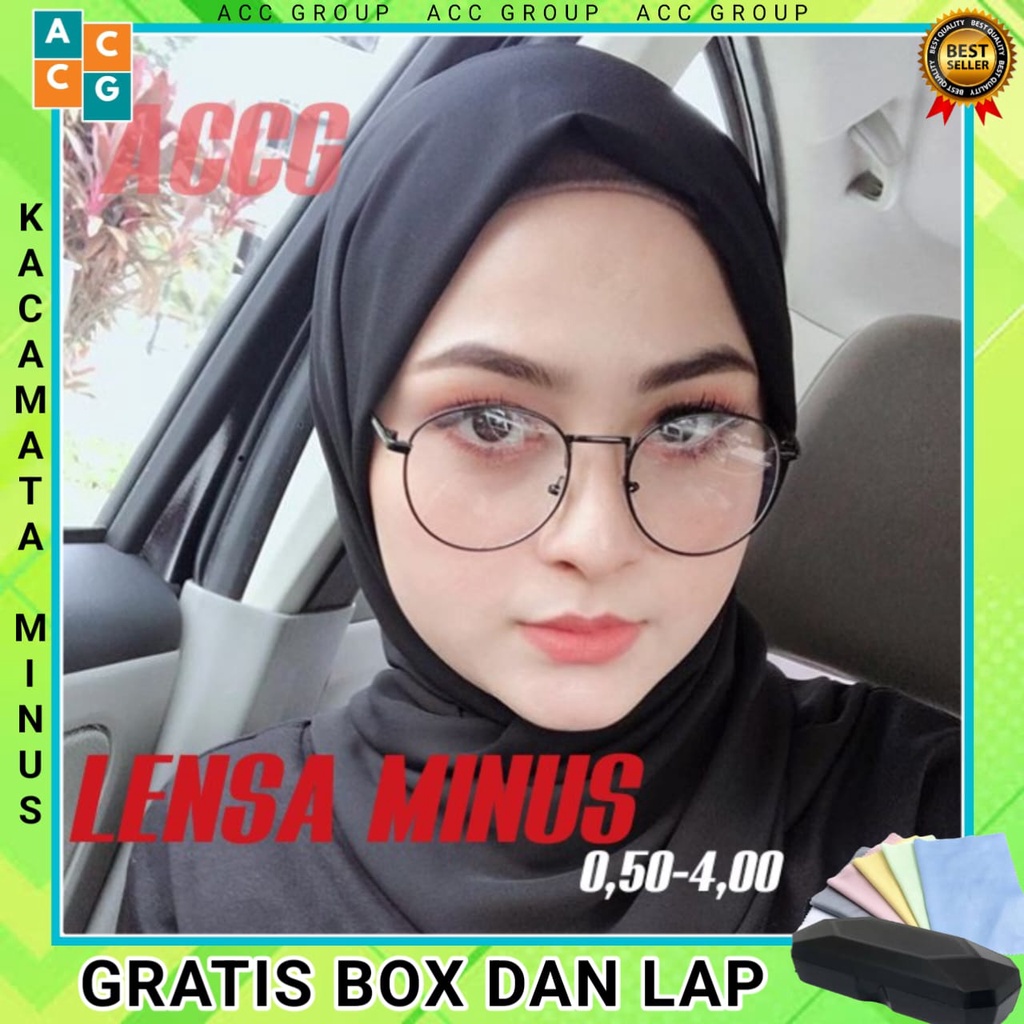 Jual LENSA MINUS KACAMATA OVAL RANGKA BESI UKURAN 0.50-4.00 FREE BOX ...