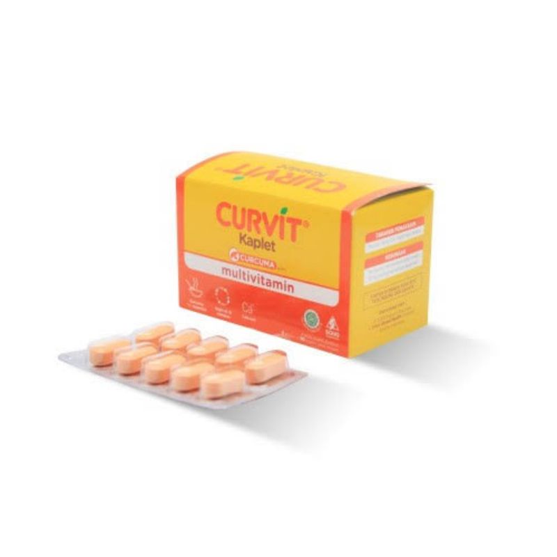 Jual curvit tablet kaplet curcuma multivitamin 50's 50kaplet 50tablet ...