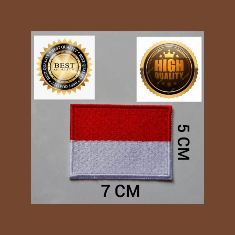 Jual Emblem Bordir Logo BENDERA MERAH PUTIH 7x5cm / Bordir Computer ...