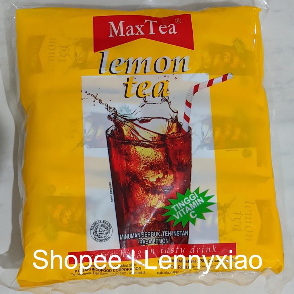 Jual Lemon Tea MaxTea Serbuk Teh Lemon 10 Sachet Pcs | Shopee Indonesia