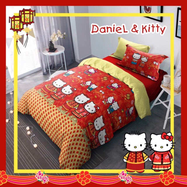 Jual Sprei hello kitty katun lokal panca single double (100, 120, 160 ...