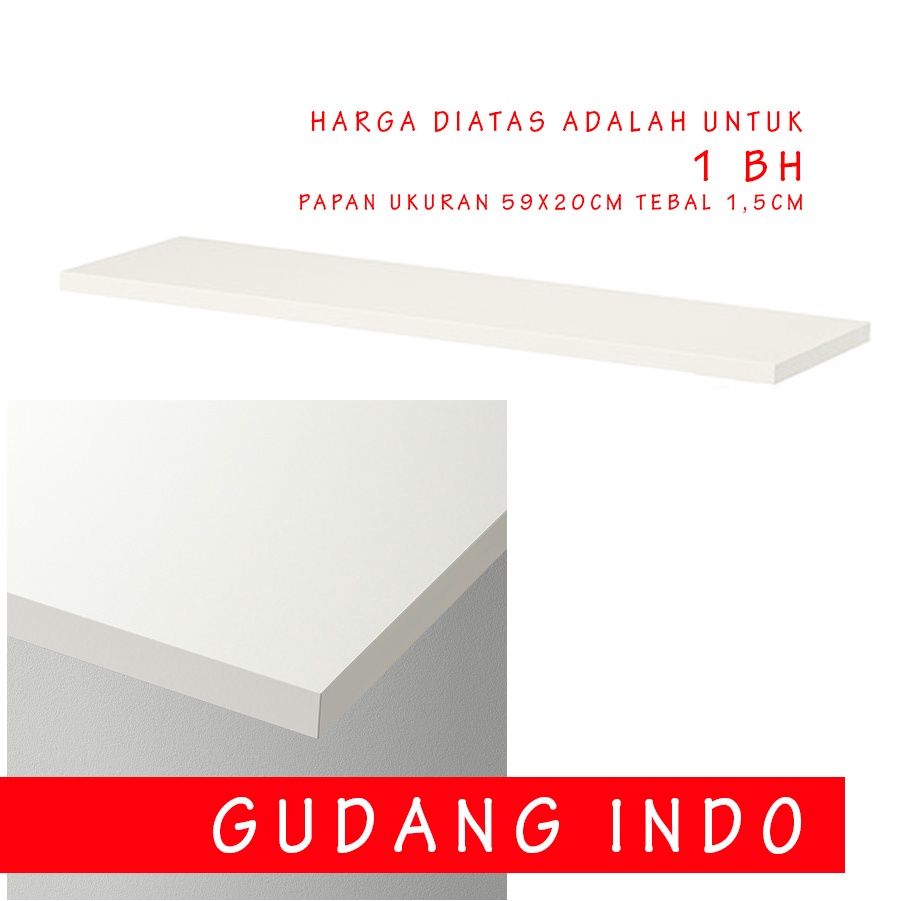Jual hanya papan rak saja / rak dinding / ambalan putih PAPAN UNTUK RAK ...