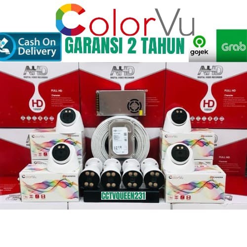 Jual PAKET CCTV COLORVU FULL COLOR 8 CHANNEL 5MP 1080P IR SONY TURBO HD ...