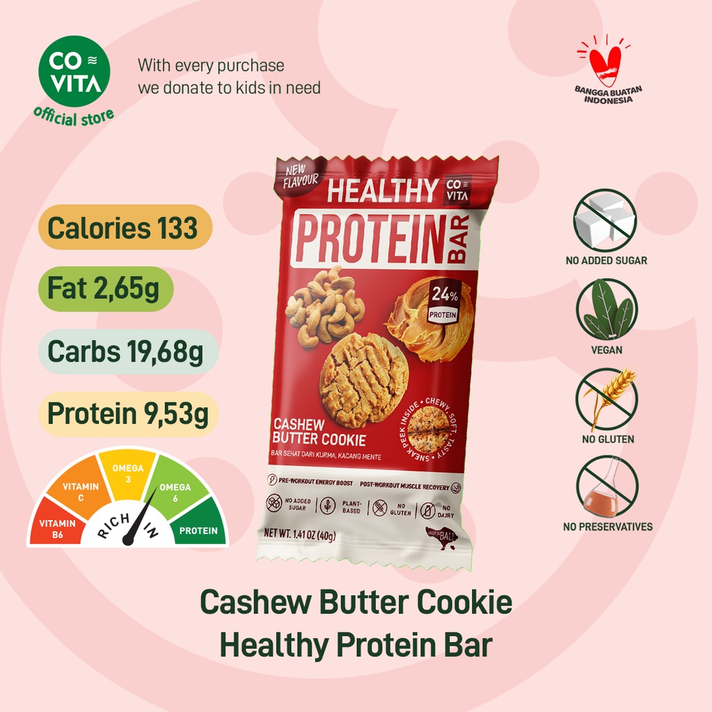 Jual Covita Healthy Protein Bar 1PCS (5 PILIHAN RASA) | Shopee Indonesia