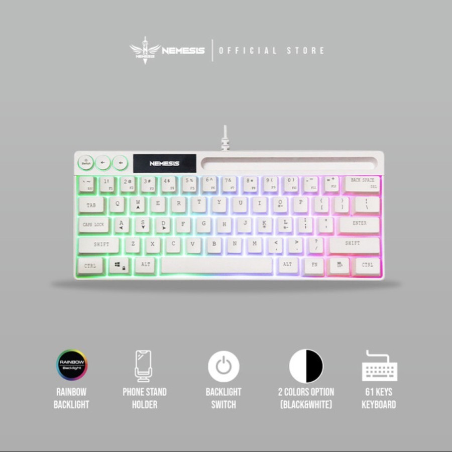 Jual Keyboard mini RGB with stand holder NYK Nemesis ERIS K-06 K06 ...