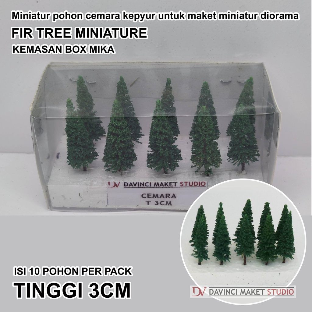 Jual (MH) Miniatur Pohon Cemara Kepyur Hijau Maket Diorama - Fir Tree ...