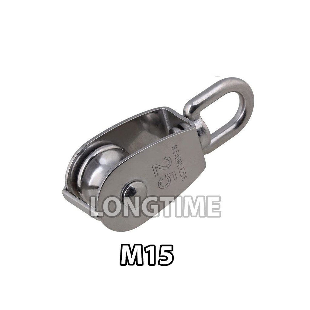 Jual Katrol Stainless Kerekan Pulley Wire Rope Swivel M15 Pulley ...