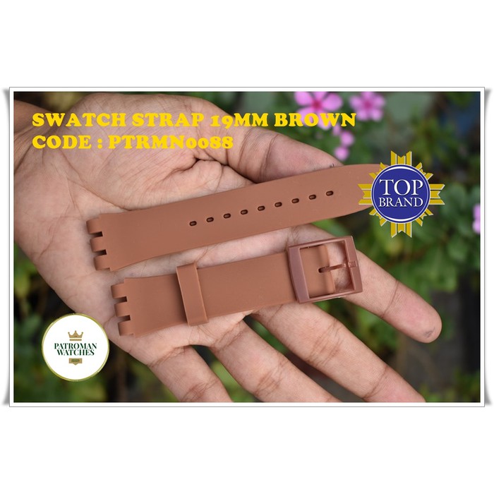 Jual Strap Tali Karet Jam Swatch Irony 19mm Brown Original Oem Shopee