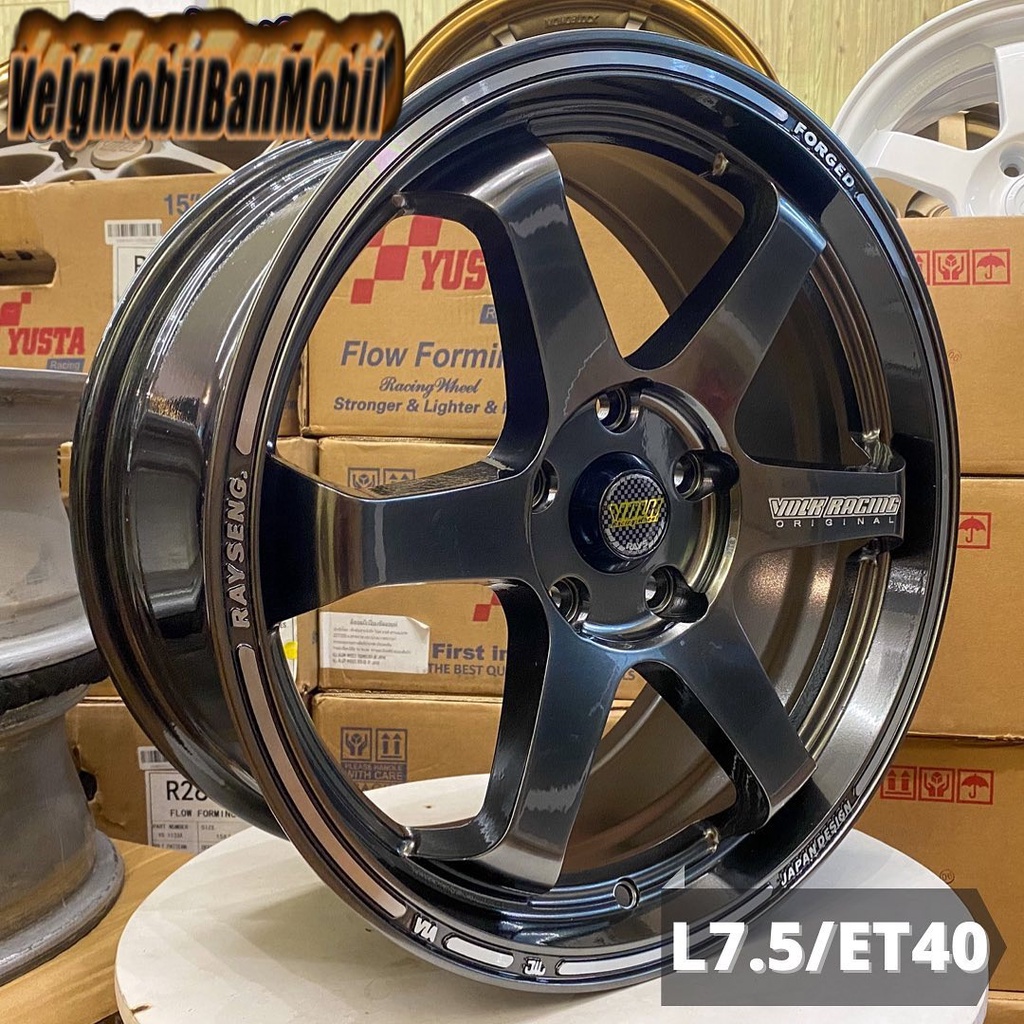 Jual velg racing TE37 R17x7.5 pcd 5x114 ET40 EJ Titan velg mobil ring ...