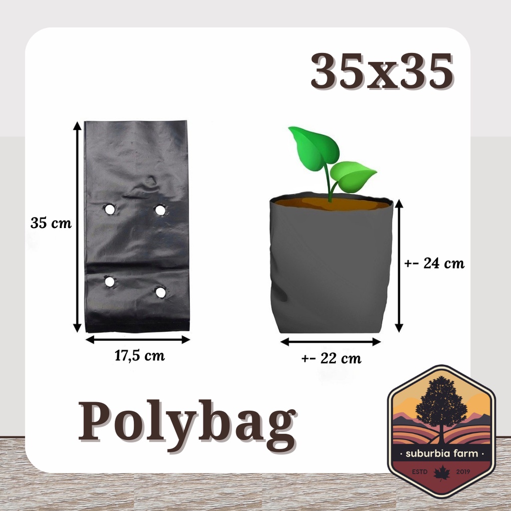 Jual Polybag Tanaman 35x35 Plastik Polibag Eceran Perlembar Polibeg ...
