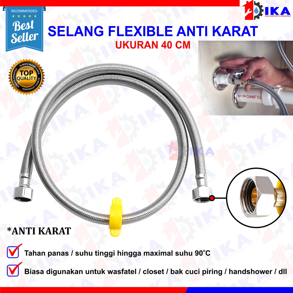 Jual Selang Fleksibel + Ring Pengencang Kran Wastafel Panas Dingin ...