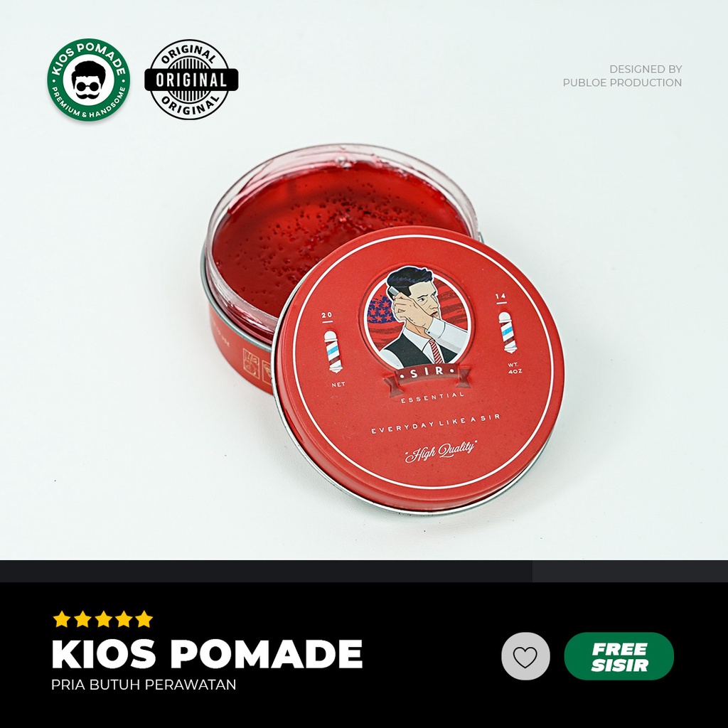 Jual SIR SALON POMADE Red Merah Essential Waterbased Minyak Rambut Pria ...