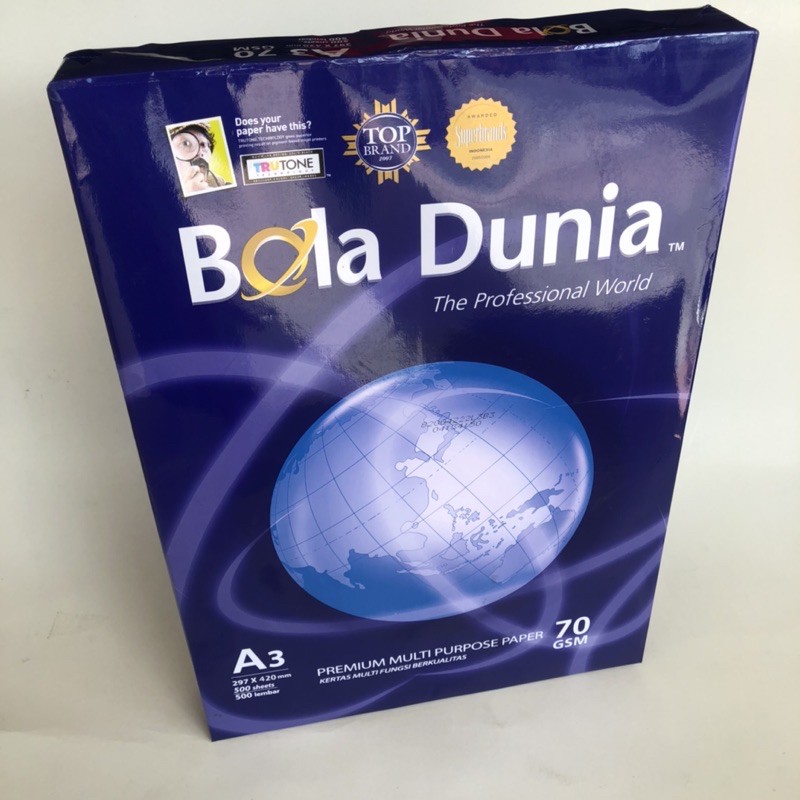 Jual kertas HVS A3 70gr Bola Dunia | Shopee Indonesia
