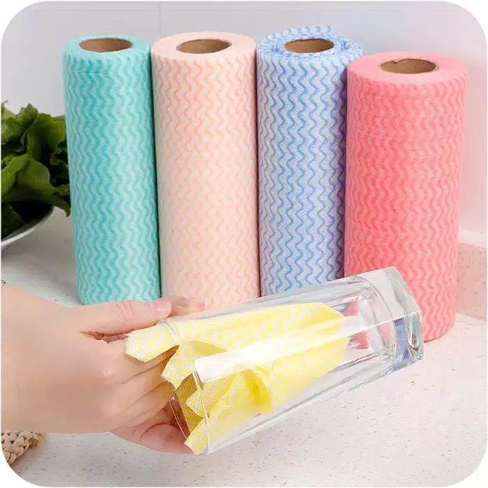 Jual Kain Lap Reusable Roll Tissue Dapur Gulung Pembersih Alat Dapur ...