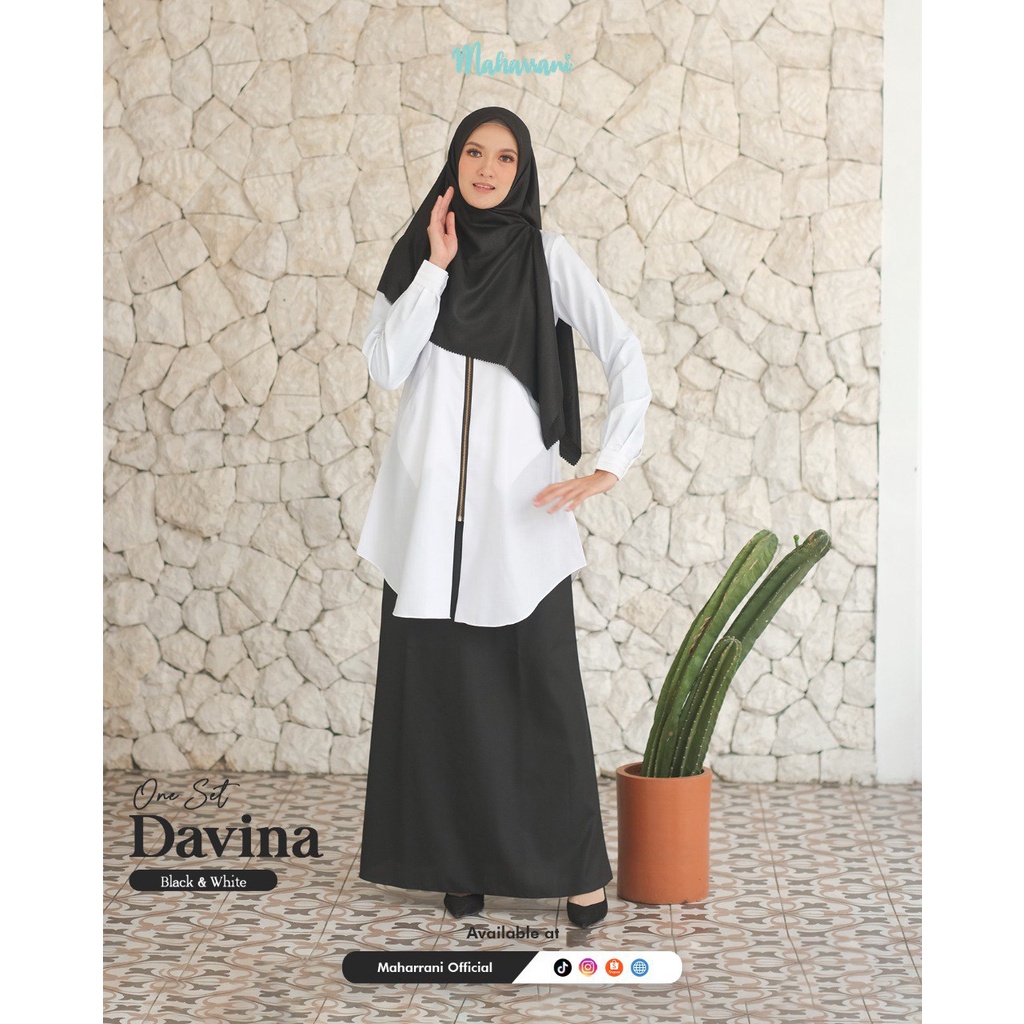 Jual Seragam Dinas One Set Hitam Putih Davina By Maharani Seragam Dinas ...