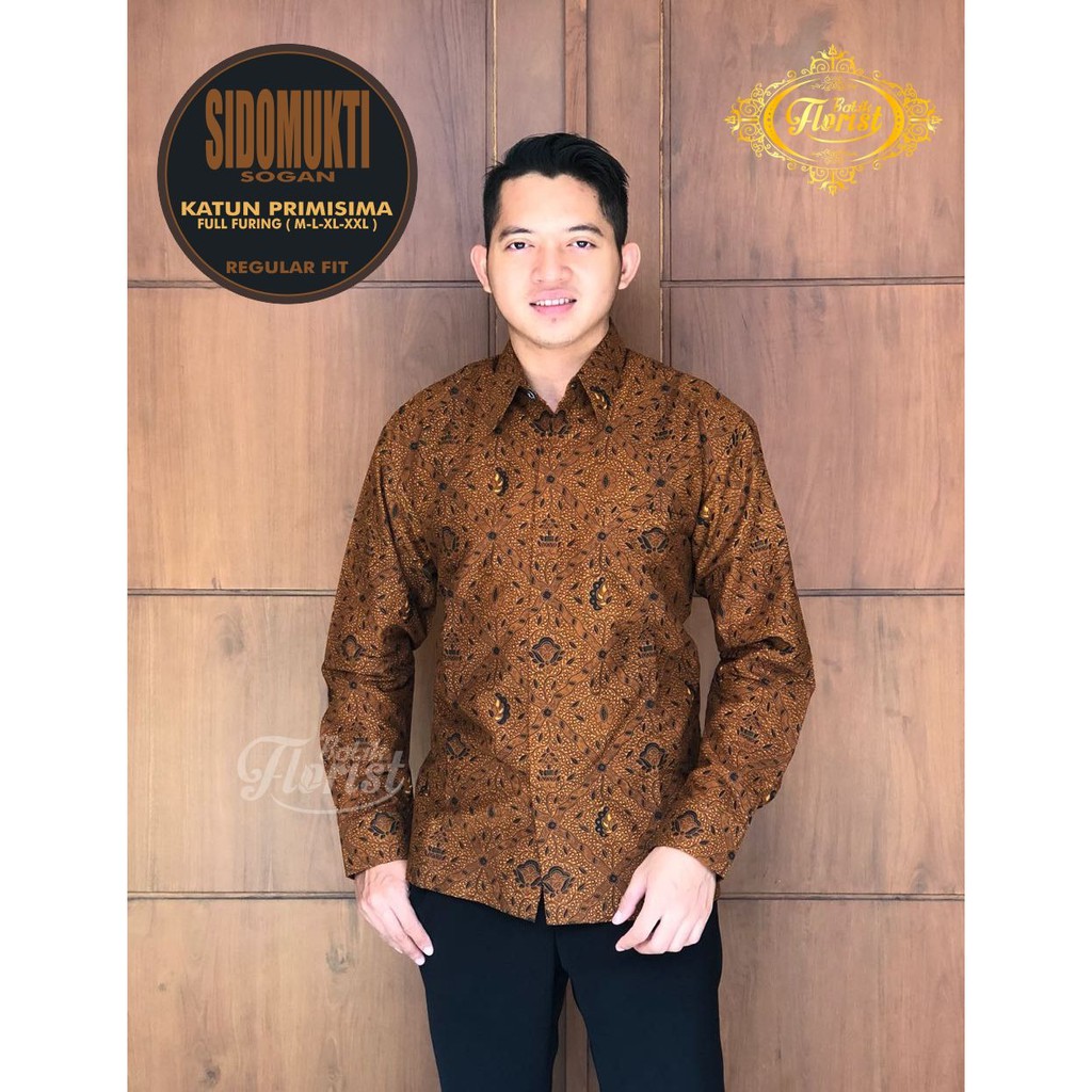 Jual Sidomukti Sogan Kemeja Batik Solo Lengan Panjang Full furing By ...
