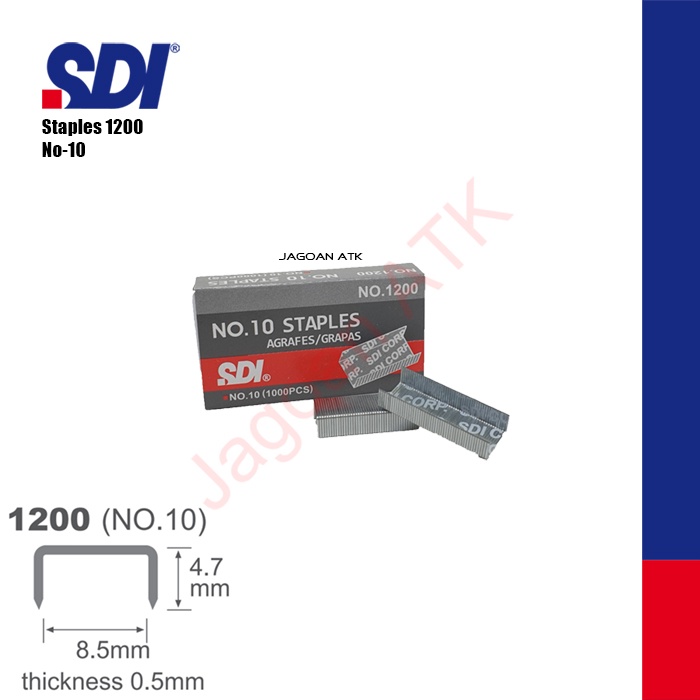 Jual SDI 1200 Isi Staples No.10 / No.10 Staples 20 kotak kecil | Shopee ...