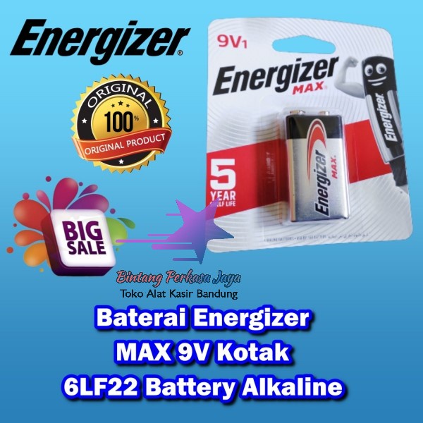 Jual Baterai Energizer MAX 9V Kotak 6LF22 Battery Alkaline 9 V 9 Volt ...