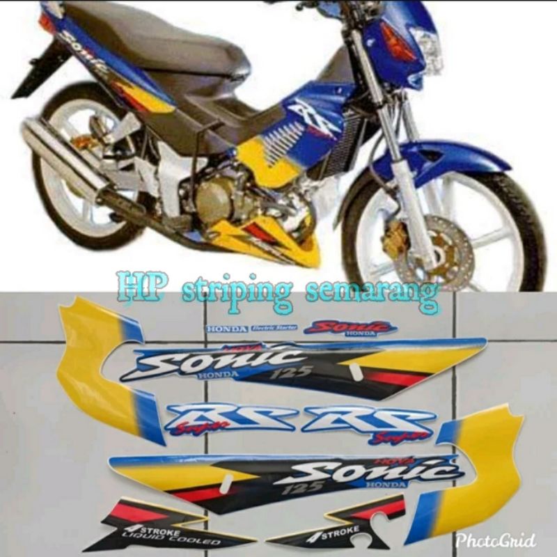 Jual Striping Honda Sonic RS 125 th 2000 biru | Shopee Indonesia